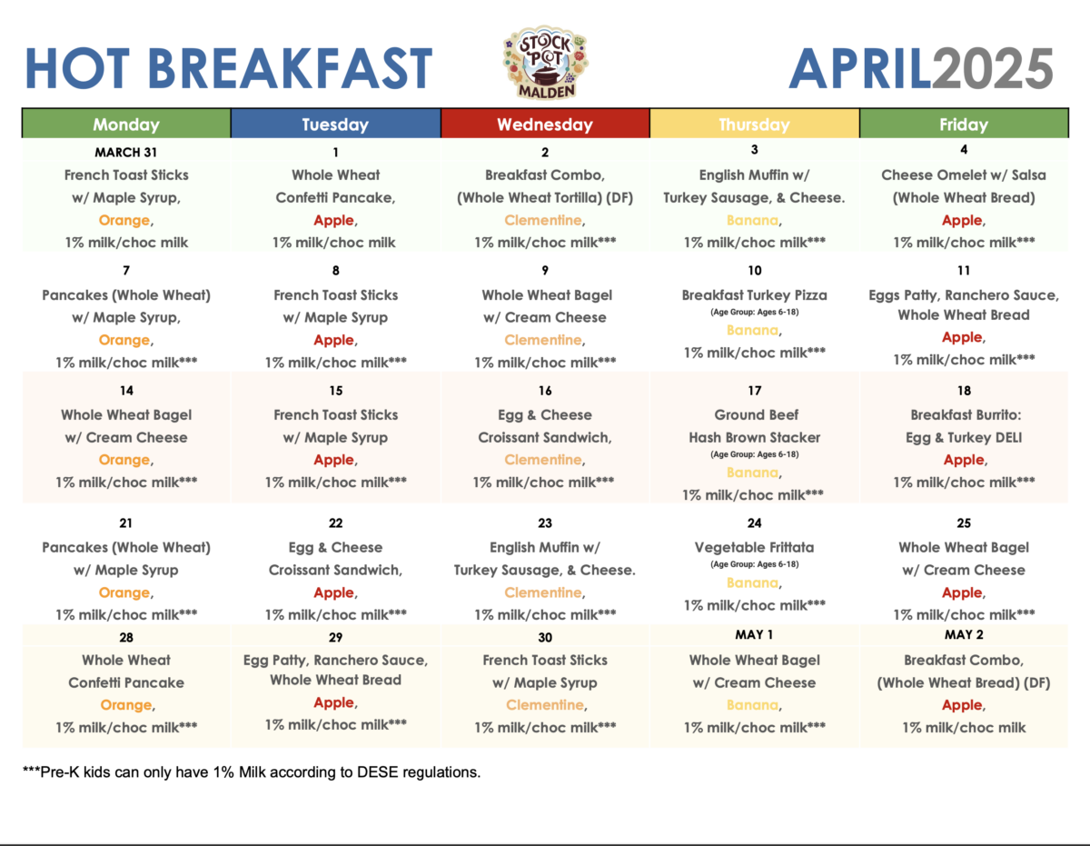 School Lunch Menu - New Heights Charter School